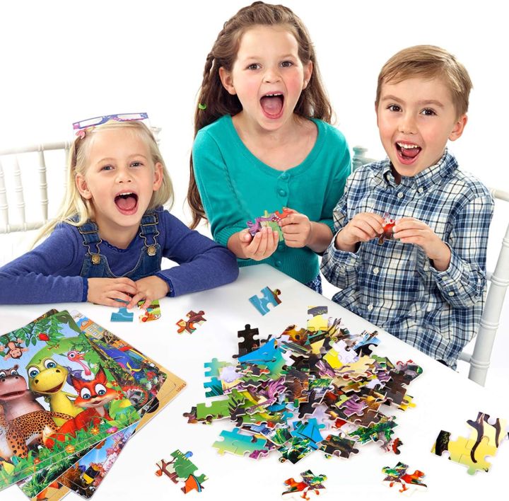 100 PCS Puzzles For Kids Ages 3+, Wooden Puzzles 100 Pieces Preschool ...
