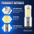 12V BA20D H6 4 COB LED White Bulb Light For Motorcycle Bike Moped ATV ...