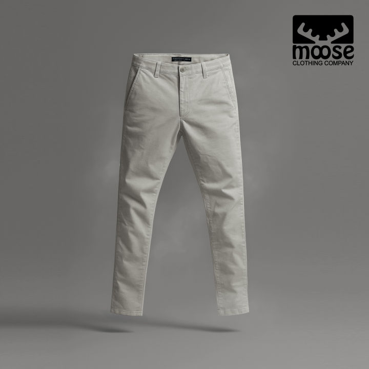 Moose Men’s Comfort Fit Chino Pant - Light Grey | Daraz.lk