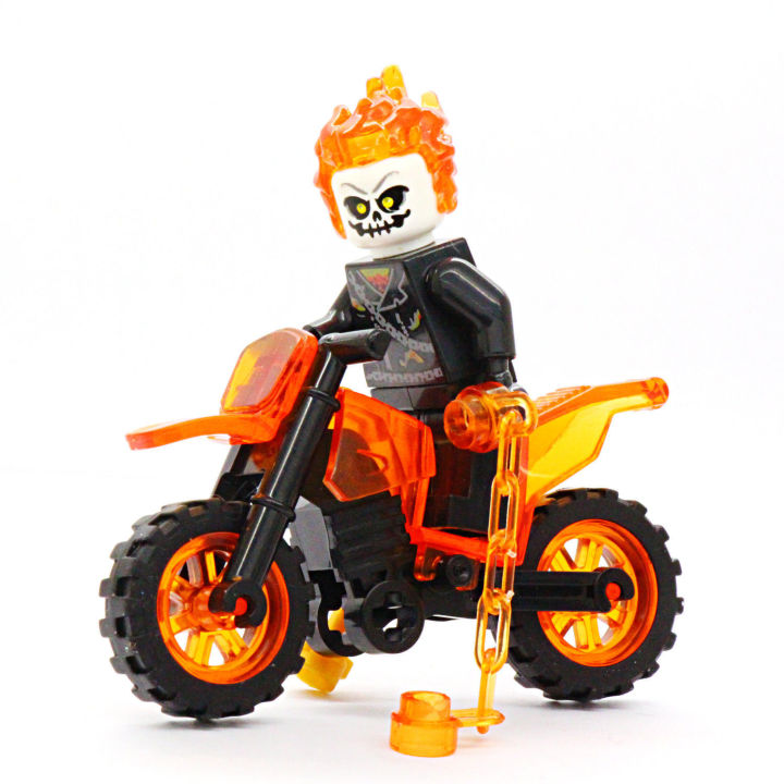 【Innovative design】Compatible with LEGO brick minifigures Ghost Rider ...