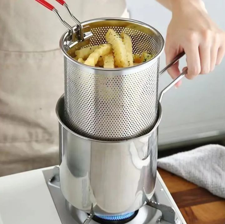 Versatile Stainless Steel Deep Fry Pot - Perfect for Crispy Tempura ...