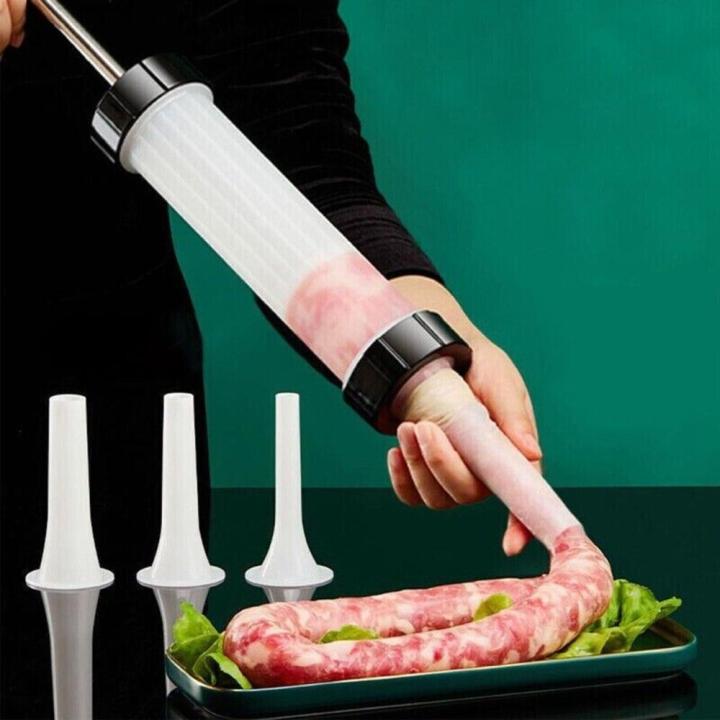 Manual Sausage Machine Meat Stuffer Filler Salami Maker & Funnel ...