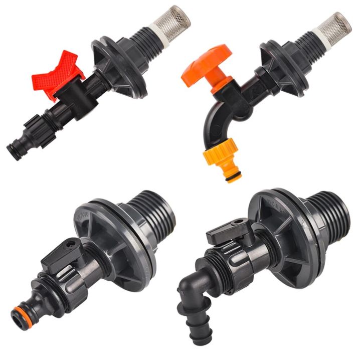 Bulkhead Fitting 1/2 3/4 Inch PVC Spigot Rain Barrel Faucet Valve Kit ...