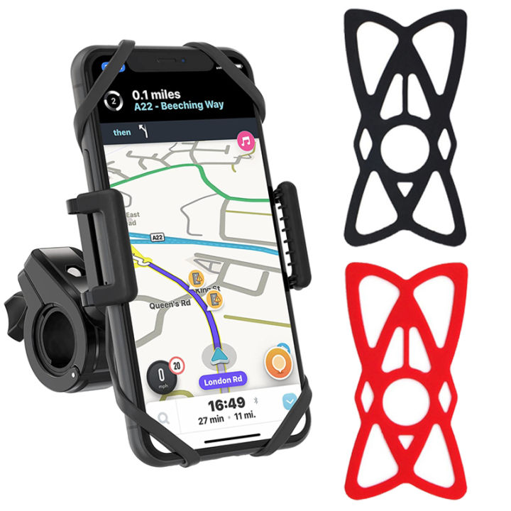 Bike Motorcycle Phone Mount Tether X Web Grip Silicone Cell Phone ...