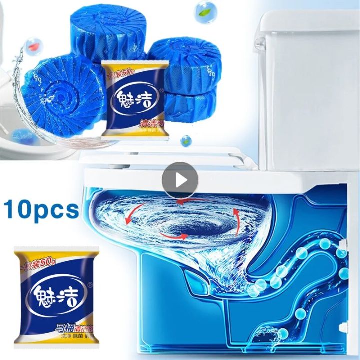 【NEW】 1/3/5/10Bags Toilet Cleaner Deodorizer Blue Bubble Restroom WC ...