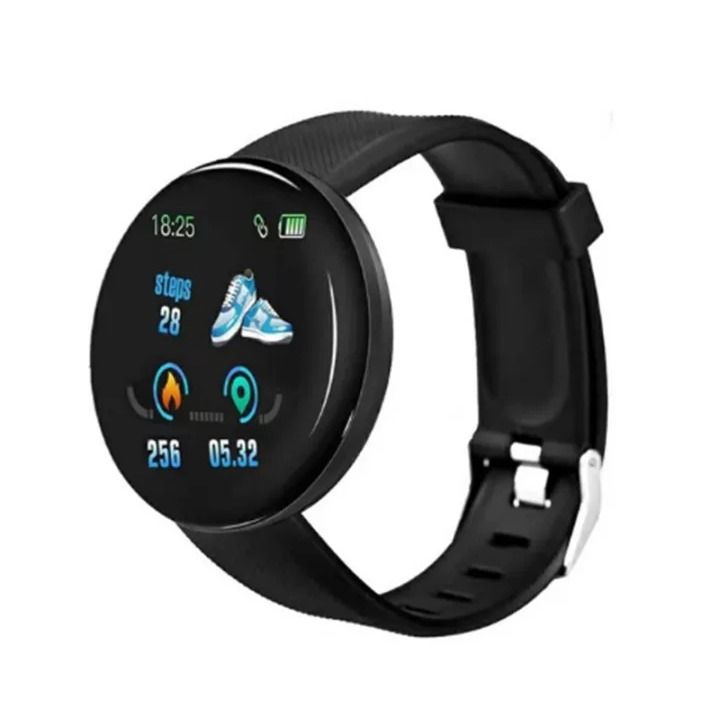 D18 Smart Watch Heart Rate Monitor Men's Women's Smartwatch Round ...