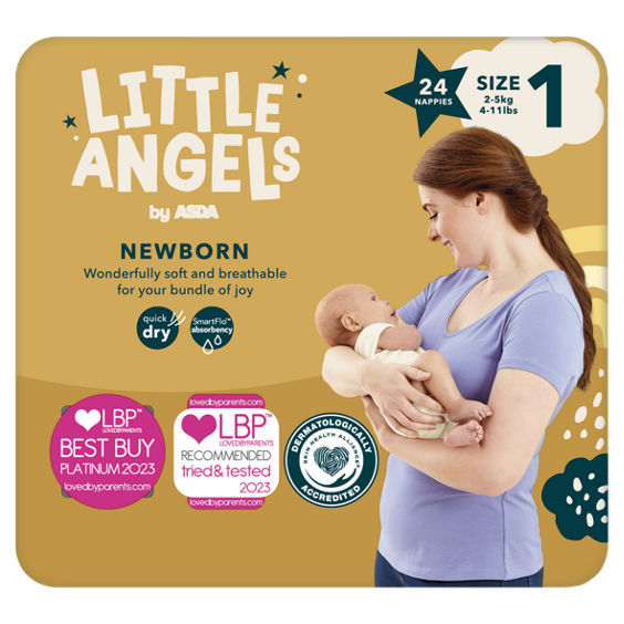 ASDA Little Angels Newborn Size 1 Nappies 24pack | Daraz.lk