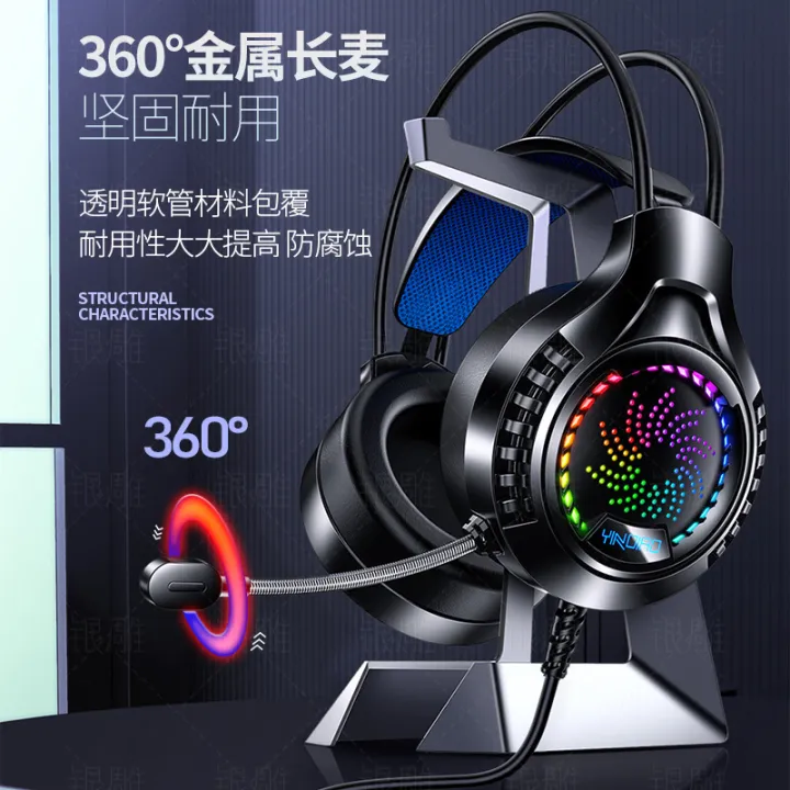 Silver Eagle Q7 head-mounted computer headset with mic luminescence 7.1 ...