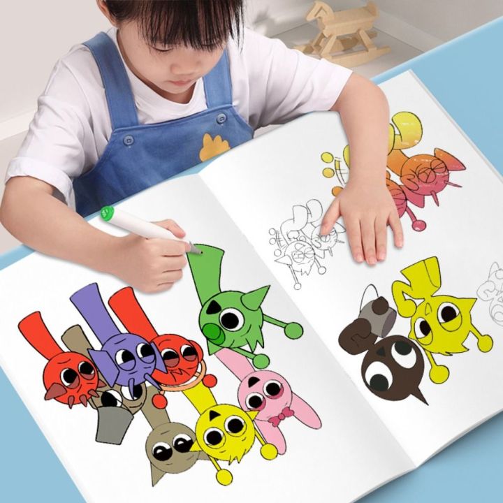 Creative Sprunki Incredibox Sprunki Cartoon Coloring Book Stick Figures ...