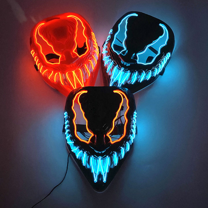 Halloween Horror Venom Led Luminous Cosplay Costume Makeup Prom Party ...
