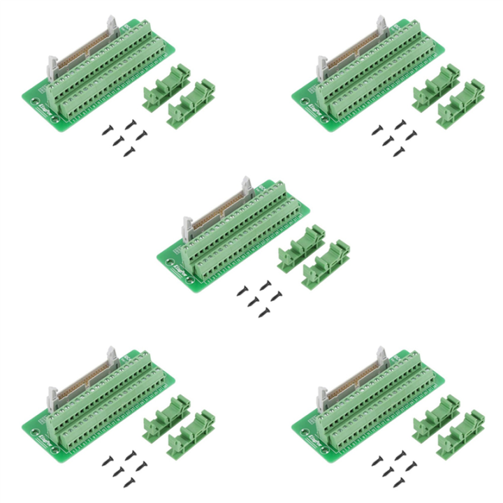 5X IDC40P 40Pin Connector Strip Breakout Board Terminal Block Plug PLC ...