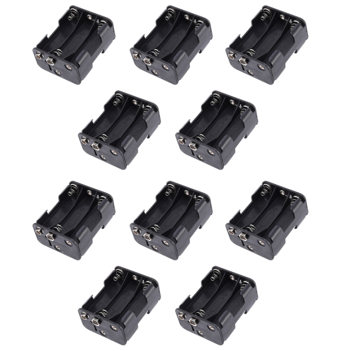 10X Double Side Spring 6 X 1.5 V AA Battery Holder Case Box Black ...