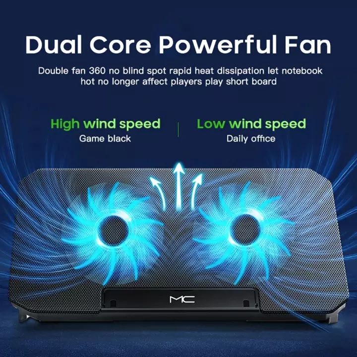 N99 Gaming Laptop Cooling Pad 15-17 inch Laptop For Large 2 Fans 140mm ...