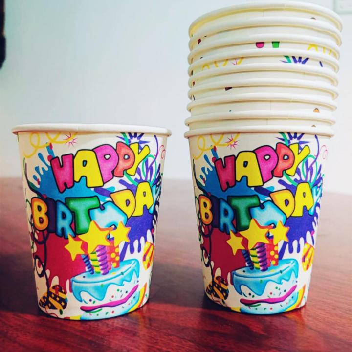 Happy Birthday Printed Paper Party Cups - 10 Pcs (6 Designs) | Daraz.lk