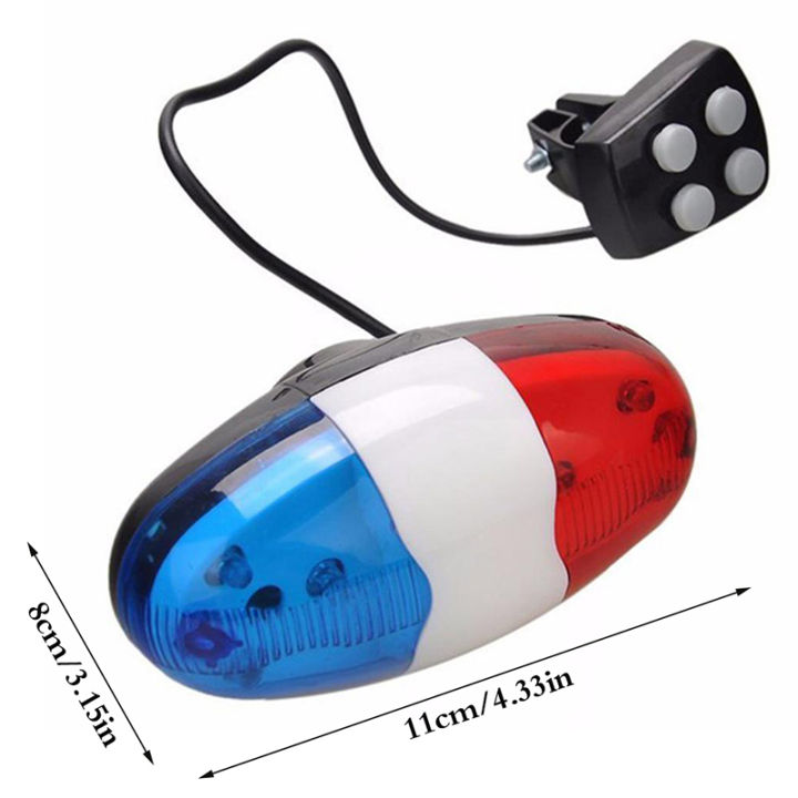 4 Tone Sounds Bicycles Bell Police Car Light Electronic Horn Siren for ...