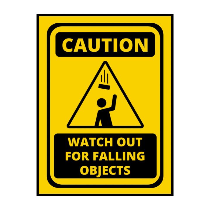 Caution Watch Out For Falling Objects Sign Board - 15cm X 21cm | Daraz.lk