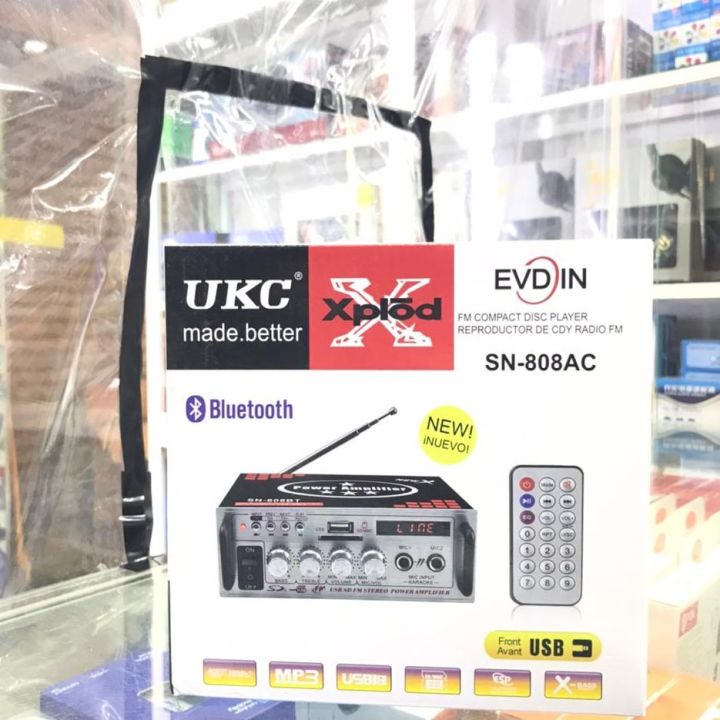 UKC AC/DC BLUETOOTH AMPLIFIER with two mic ports ( USB/SD/FM streo ...