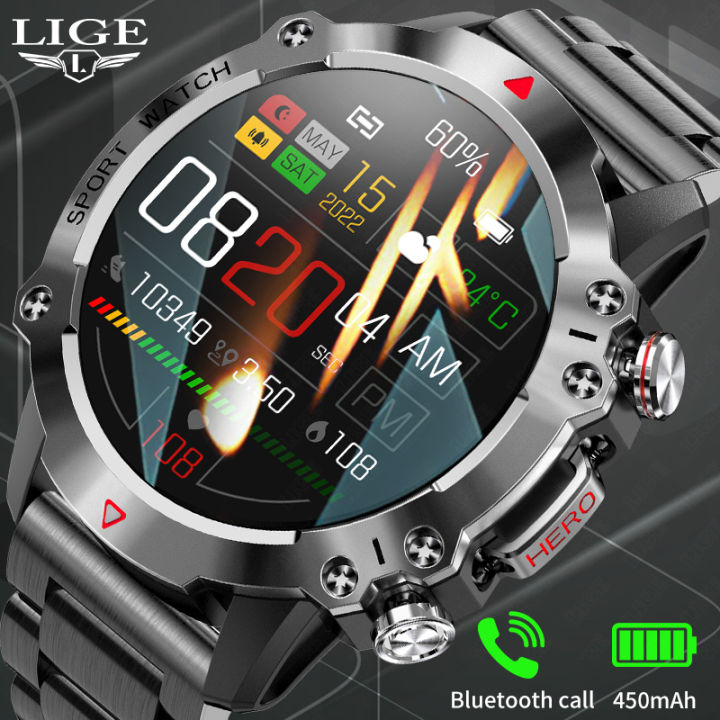 LIGE New Men Smart Watch Outdoor Sports Bluetooth Call Watches 1.39 ...