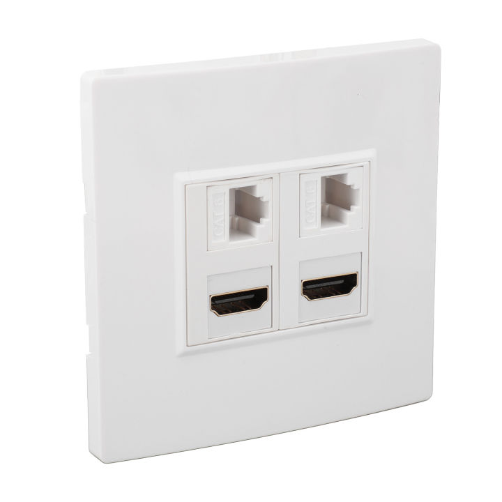 Cat6 HD Multimedia Interface Wall Plate 4 Port Ethernet Wall Plate 4K ...