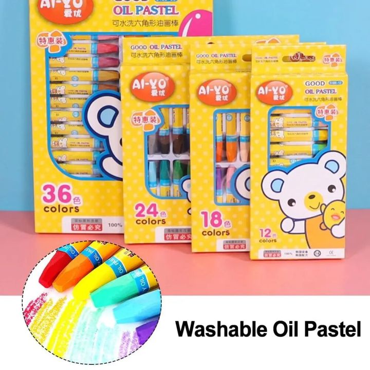 Oil Pastels Creative Cartoon 12/18/24/36 Colors Drawing Crayon Non ...