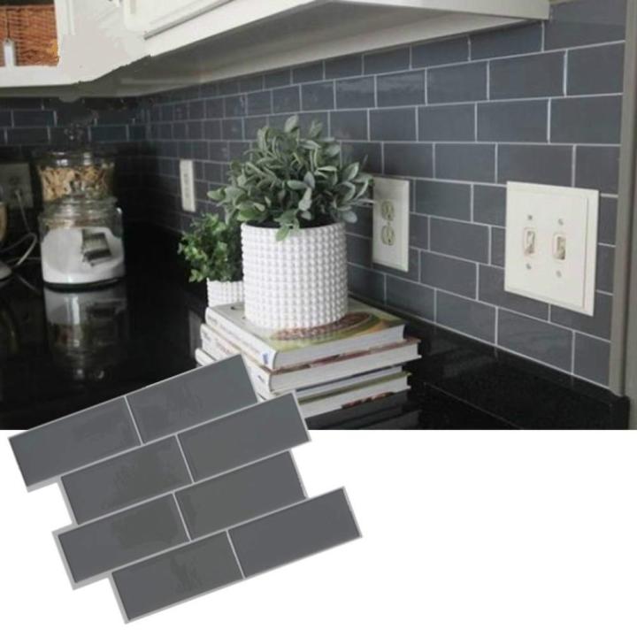 Grey Brick Wall Sticker Peel and Stick Backsplash Tile Self Adhesive ...
