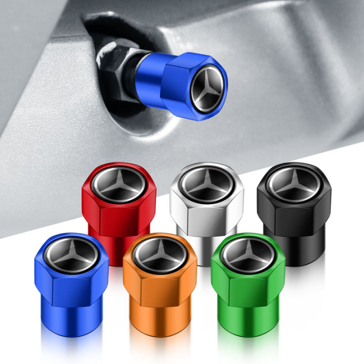4pcs Car Tire Valve caps Emblem metal Cap Case For Mercedes Benz B/C/E ...