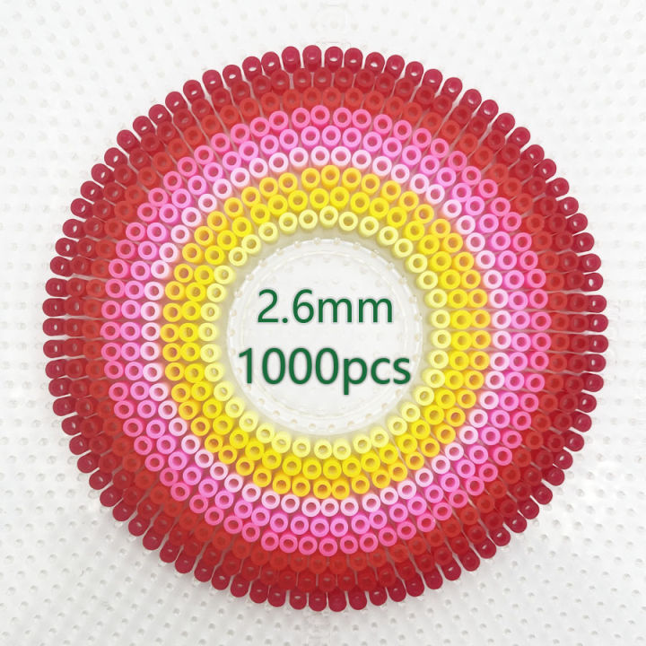 Kid Baby 2.6mm 1000pcs/red orange yellow pink Perler Iron Beads for ...