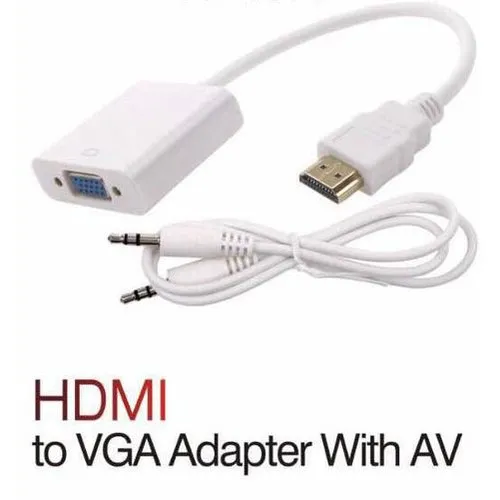 White HDMI VGA AV Adapter Converter | Daraz.lk