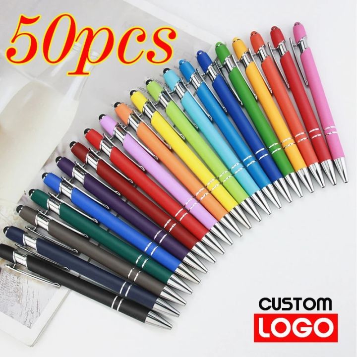 multi cleaning pen 50pcs Light Metal Ballpoint Pen Touch Screen Pen ...