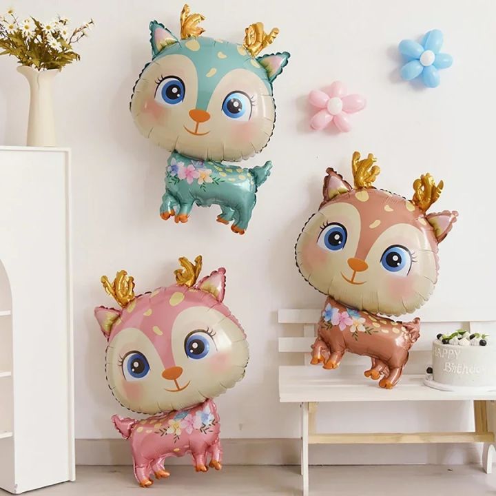 Cute Jungle Deer F Balloons Fox Forest Animals Theme Birthday Party ...
