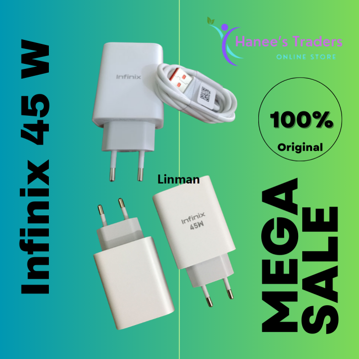 Linman Infinix Original 45 Watt Charger Power Adapter infinix 45w ...