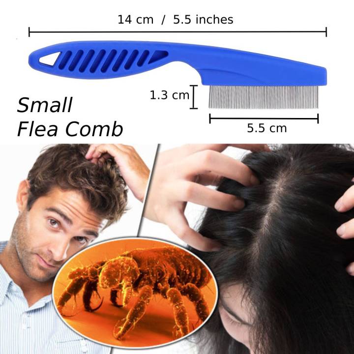 Small Anti Nit Hair Comb Stainless Steel with Micro Grooved Teeth Hair ...