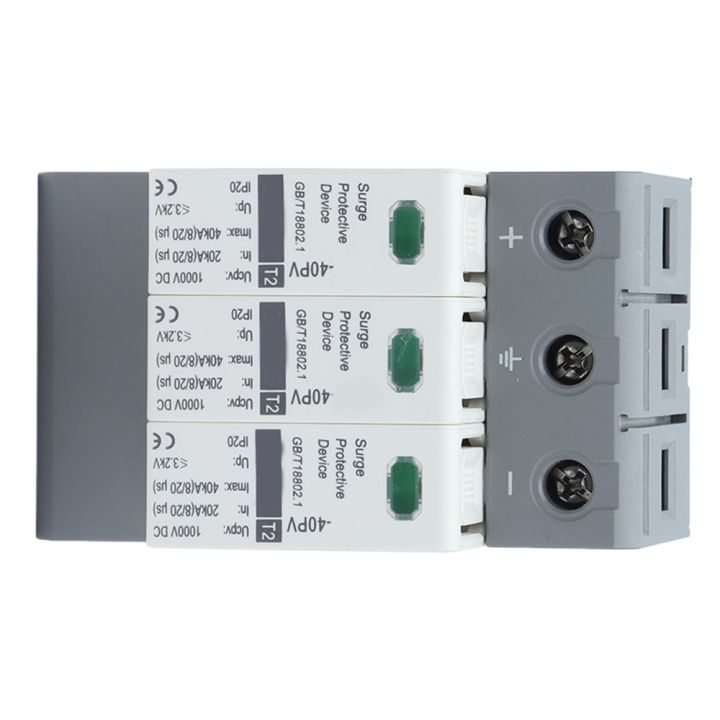 Lightning Protection 3P Arrester Device 20‑40KA 1000VDC Low Voltage ...