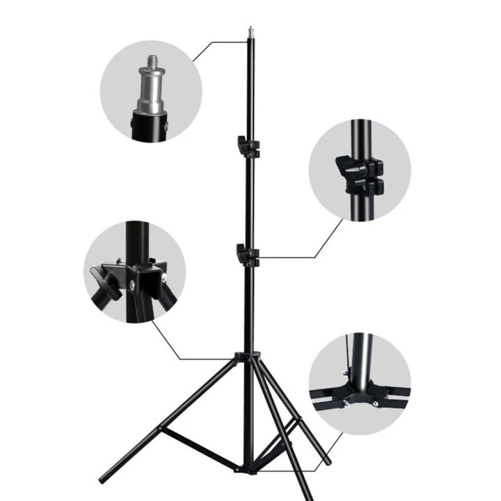 2M Tripod Adjustable Ring Light Stand 1/4 Screw Head For Photo Studio ...