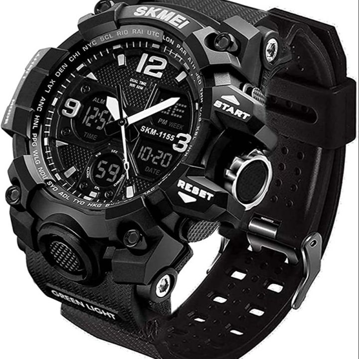 SKMEI 1155 New Fashion Men Sports Watches Men Quartz Analog LED Digital ...