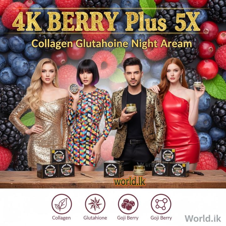 4K BERRY Plus 5X WHIi TENING Collagen Glutathione Alpha Arbutin Night ...