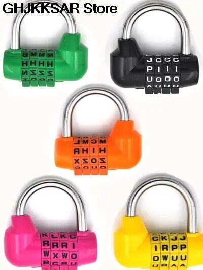 1 High grade Security Padlock 4 Dial Digit Letter Combination Travel ...