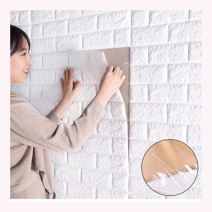 PE Foam 3D Brick Wall Sticker Self-Adhesive Waterproof DIY Wallpaper ...