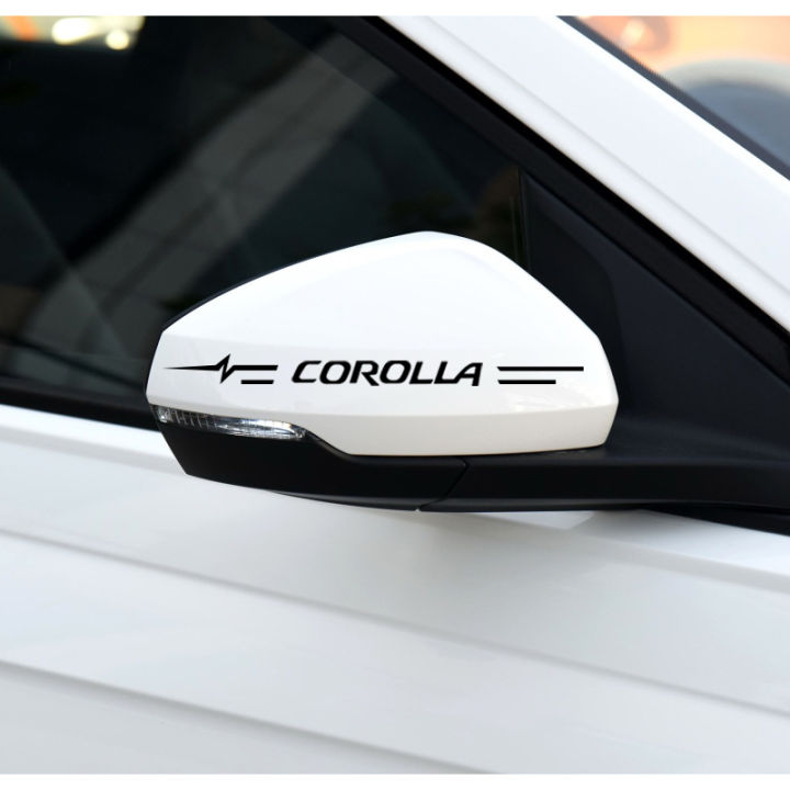2pcs COROLLA all models side mirror stickers for corolla cars ( black ...