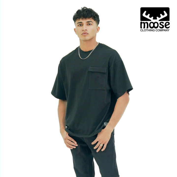 Moose Oversized Pocket T-Shirt – Jet Black | Daraz.lk