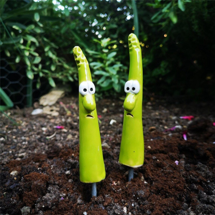 Anime Surrounding Asparagus Expression Plant Decorations Resin Crafts ...