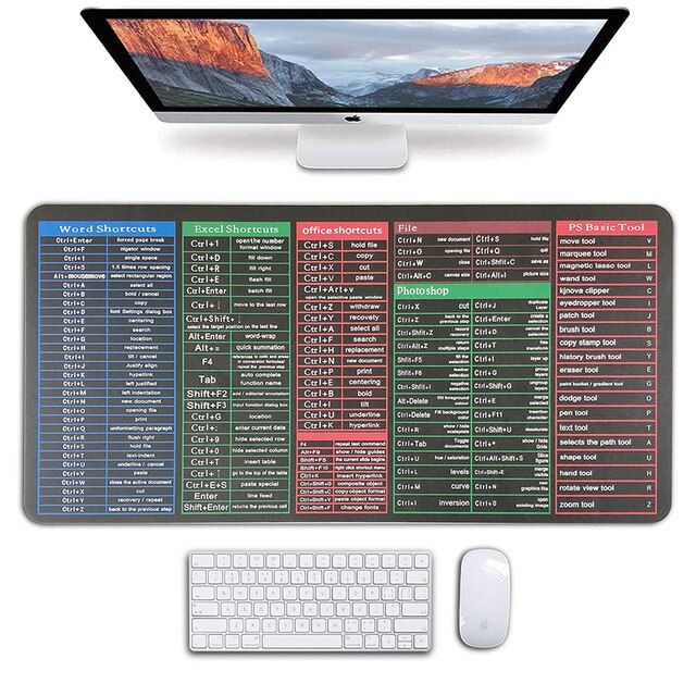 Lap Gamer Mat For School Soft Antislip Shortcuts Office Keyboard Large ...