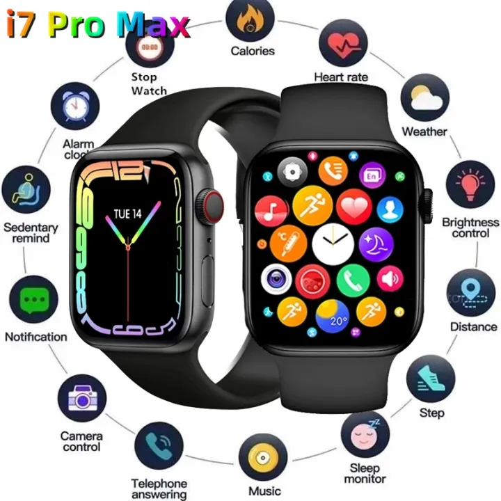I7 Pro Max Smart Watch Series 7 8 Phone Call Custom Watch Face Sport ...