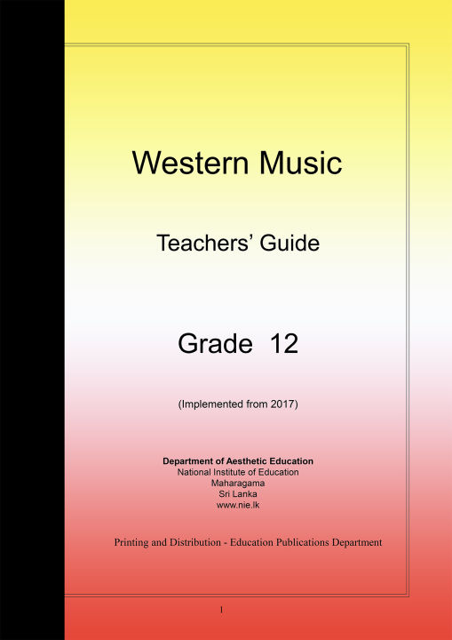 Western Music Teachers Guide - Grade 12 - English Medium | Daraz.lk