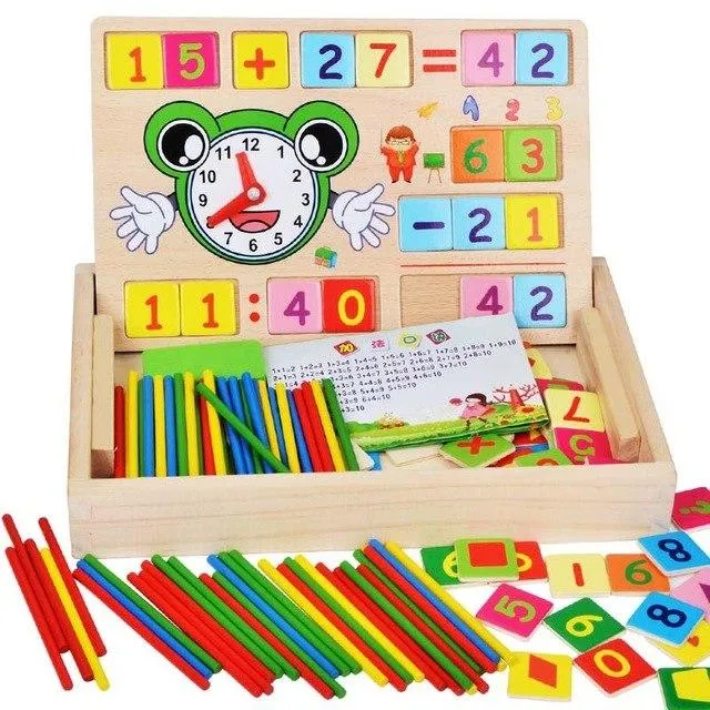 Multi Functional Operation Learning Box for Kids Wooden Computation ...