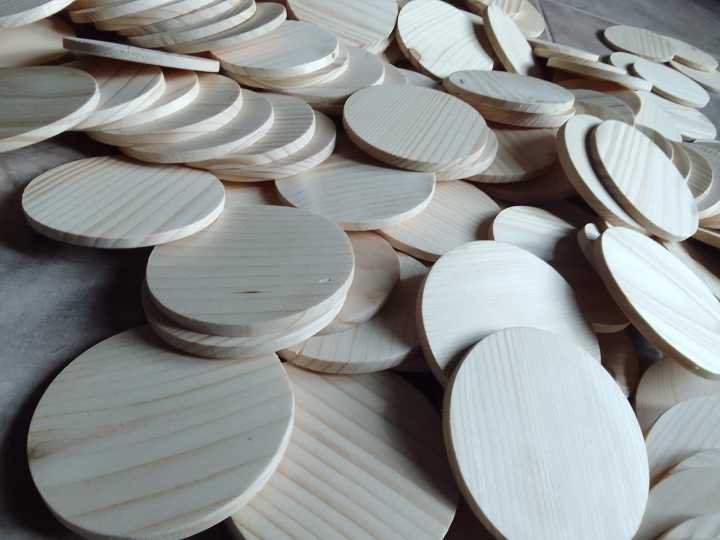 Round Disc ( 10pcs / 50pcs/100pcs ) Unfinished Wood Circle Wood Pieces ...