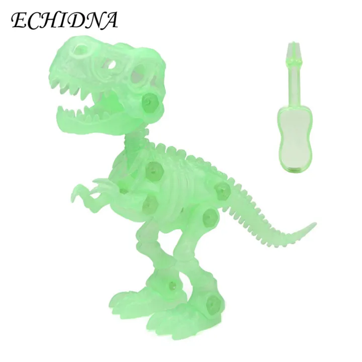 Posable Dinosaur Figure 3d Printed Glow-in-the-dark Skeleton Dinosaur ...