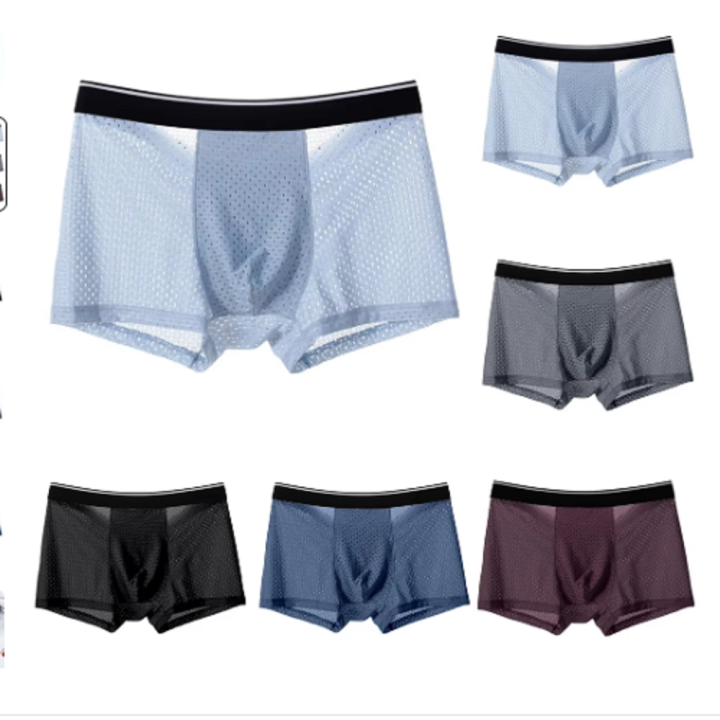 Men's Ice Silk Breathable Soft Boxer Shorts And Underpants Underwear ...