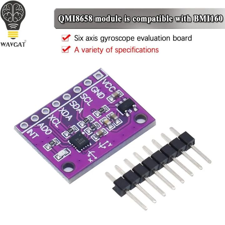 QMI8658 sensor module compatible with BMI160 six-axis gyroscope ...