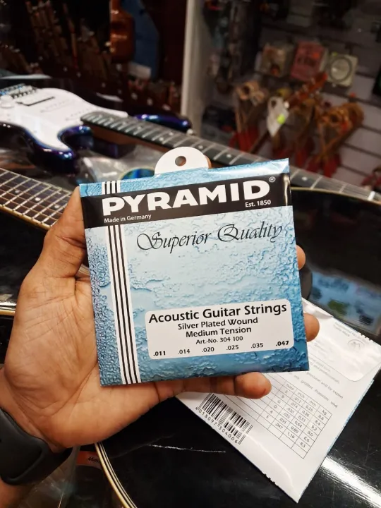 Pyramid Silver Plated Wound Acoustic Guitar Strings set .011- .047 ...